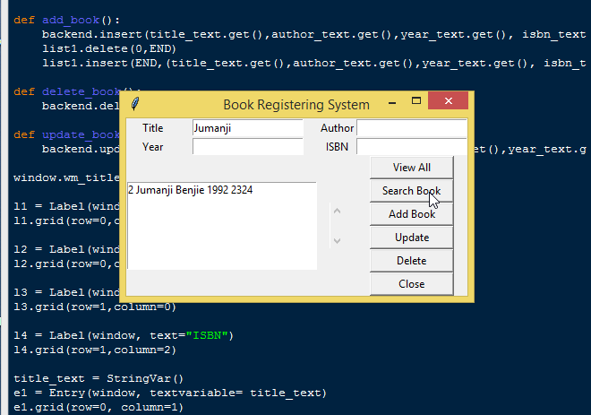 Simple Book Registering System in Python Free Source Code | SourceCodester